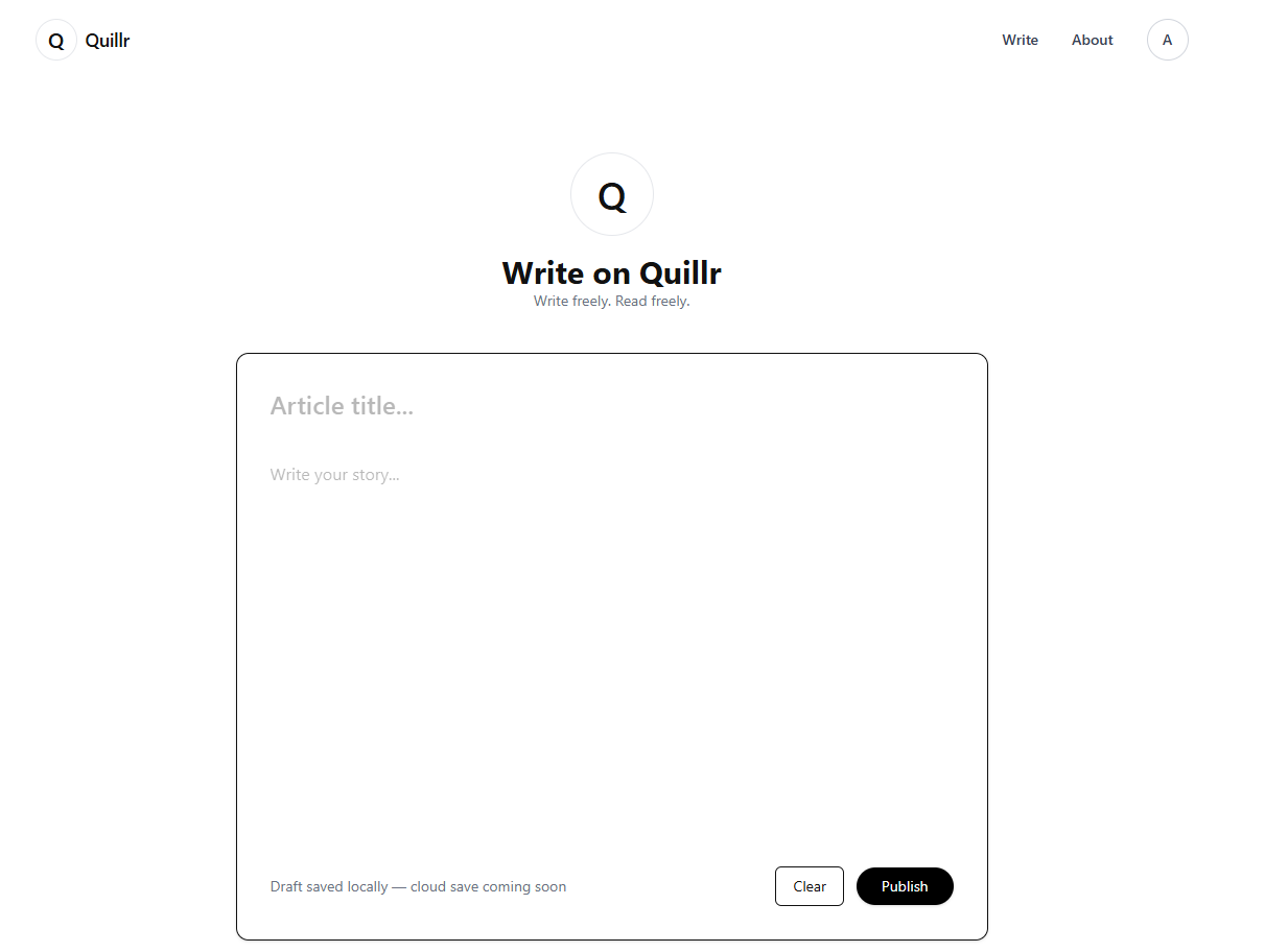 Quillr — Write Freely. Read Freely.